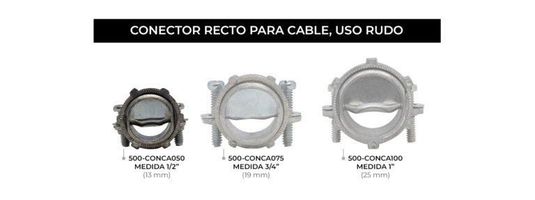 Conector Recto para Cable Uso Rudo 500-CONCA Con-X – Con-X